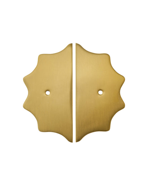 Pair of Wave Backplates, Aged Brass – MG&Co.